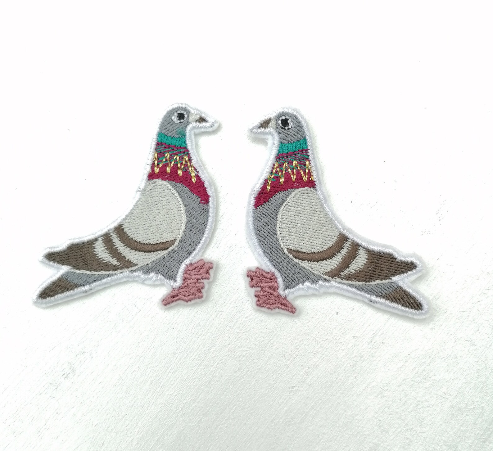 Iron on Bird Common Pigeon Patch Accessory Glitter Neck - Etsy