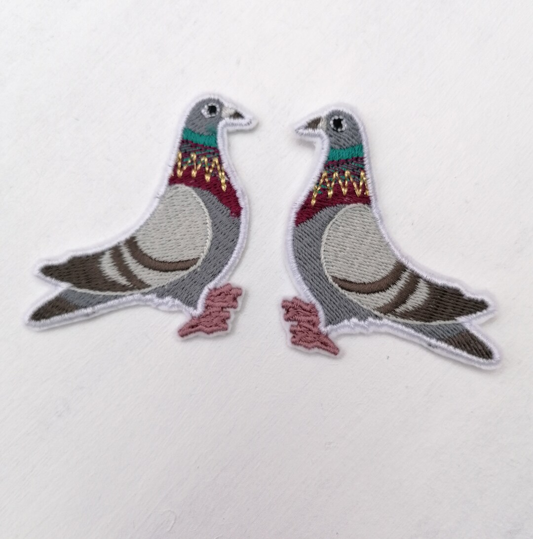 Iron on Bird Common Pigeon Patch Accessory Glitter Neck - Etsy UK