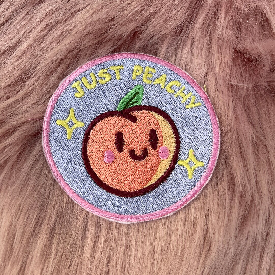 Just Peachy Cute Peach Iron on Embroidery Patch Positive - Etsy