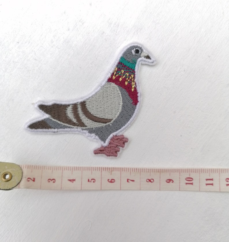 Iron on Bird Common Pigeon Patch Accessory Glitter Neck | Etsy