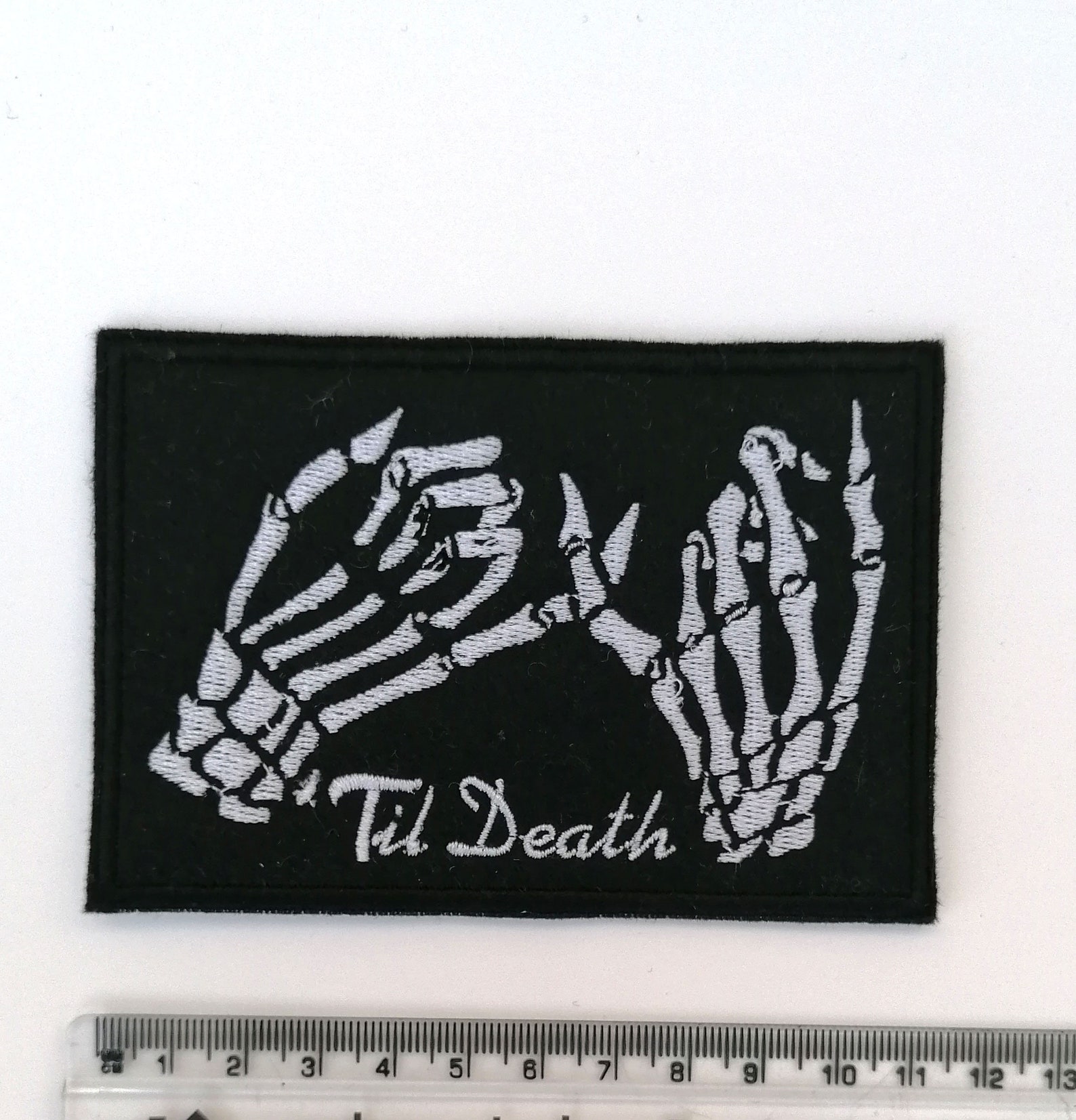 Until Death Pinkie Promise Skeleton Hands Iron on Embroidery - Etsy UK