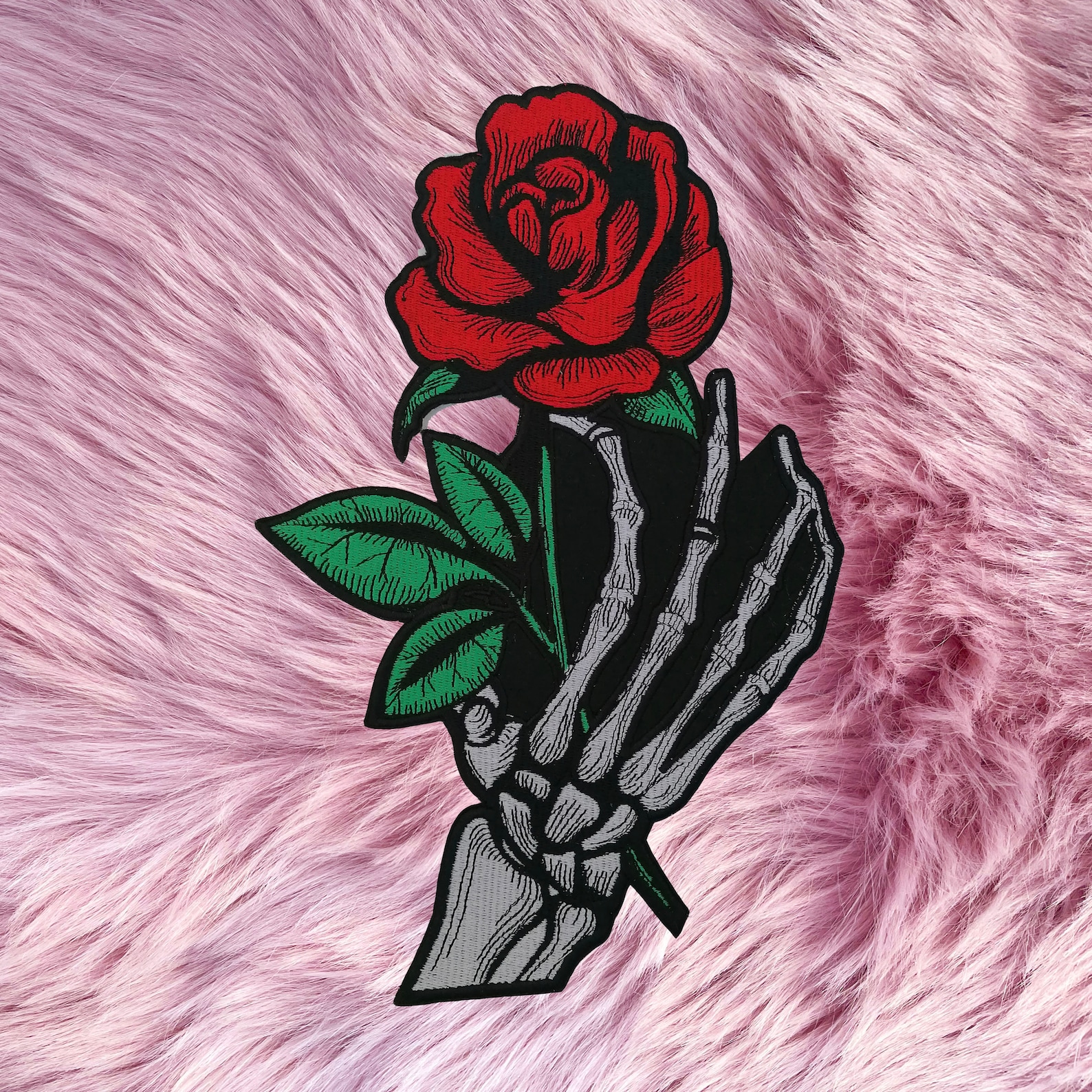 Skeleton Hand Rose Tattoo Inspired Iron on Embroidery Patch - Etsy