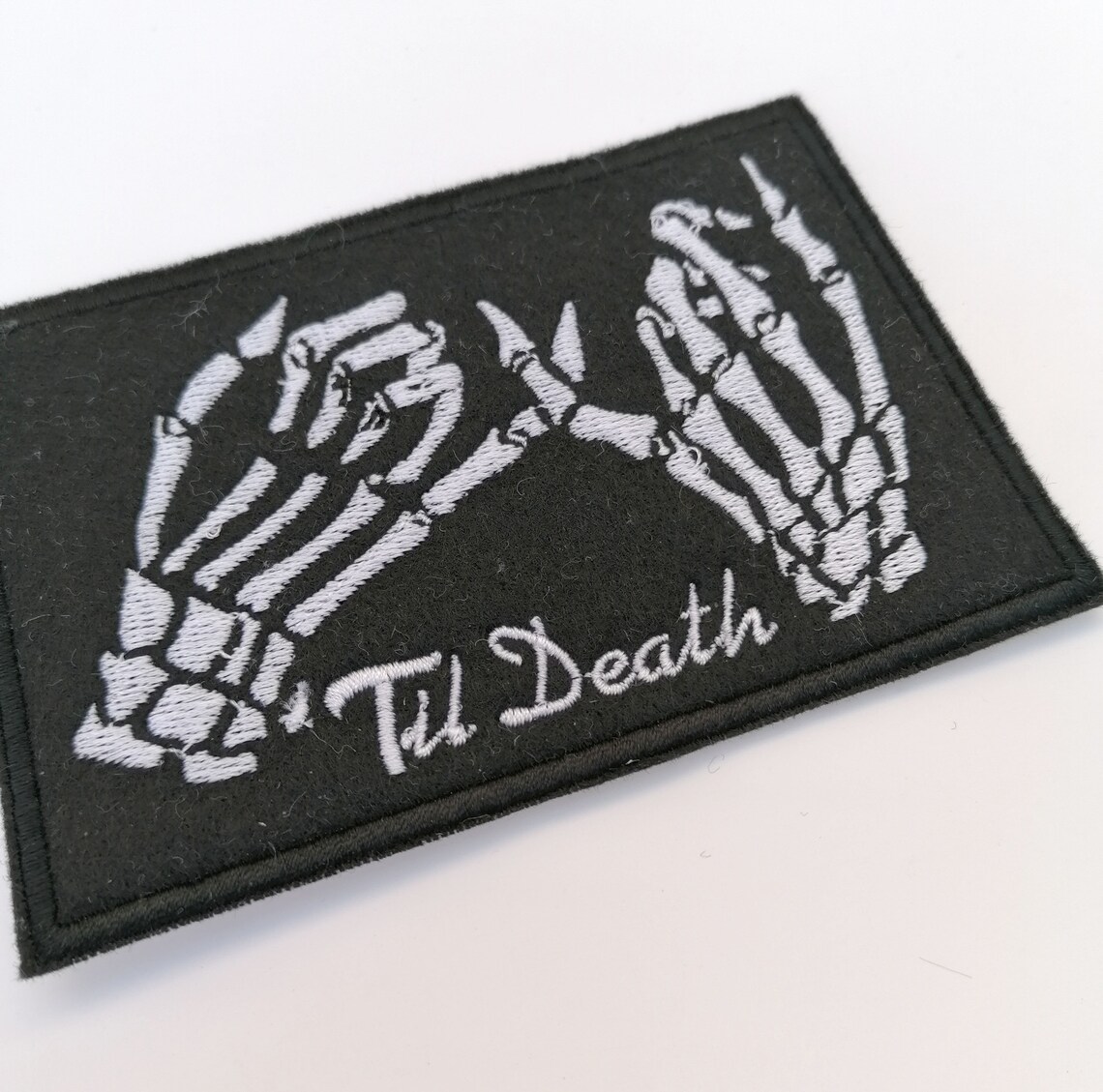 Until Death Pinkie Promise Skeleton Hands Iron on Embroidery | Etsy UK