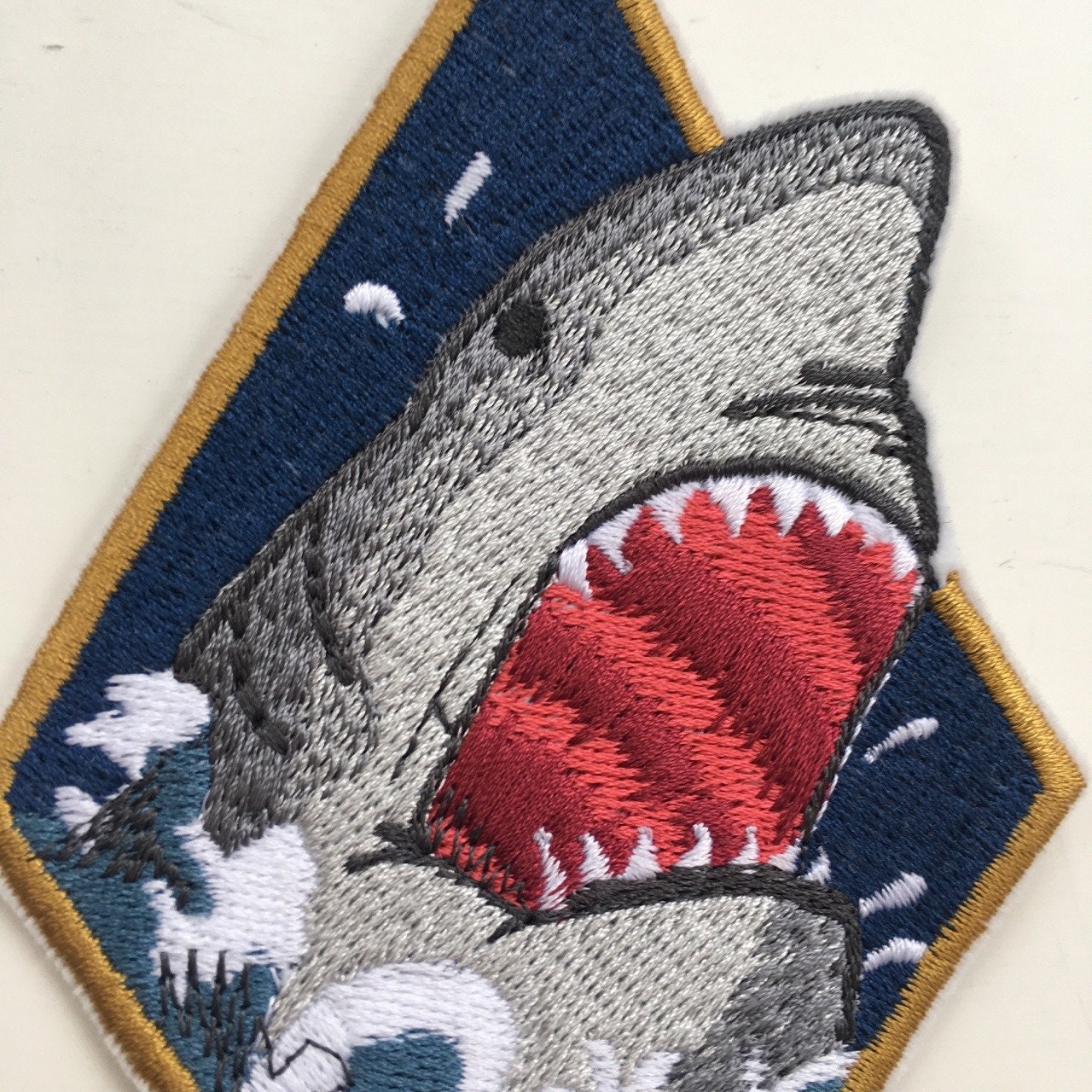 Great White Shark Cool Fierce Embroidery Iron on Patch - Etsy UK