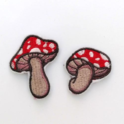 Forest Friends Two Little Mushroom Toadstool Shaped Iron on - Etsy