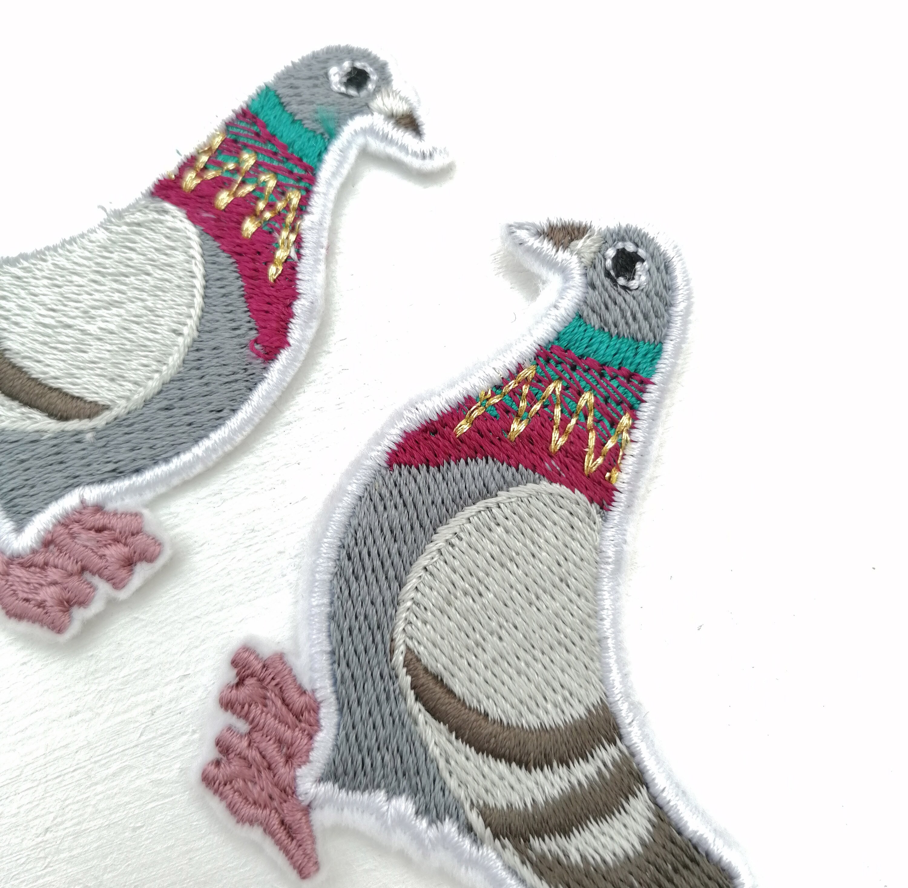 Iron on Bird Common Pigeon Patch Accessory Glitter Neck - Etsy