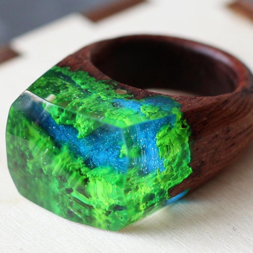 Forest Ring Wood Resin Ring. Secret World Inside the Ring. - Etsy