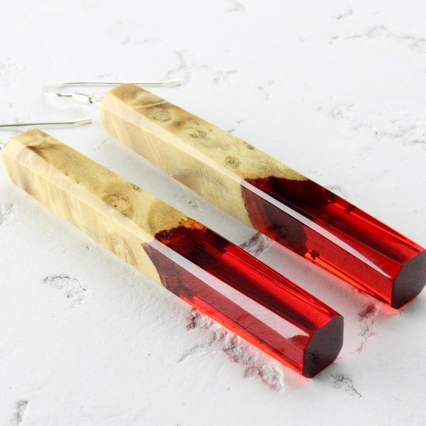 Wood Resin Earrings - Etsy