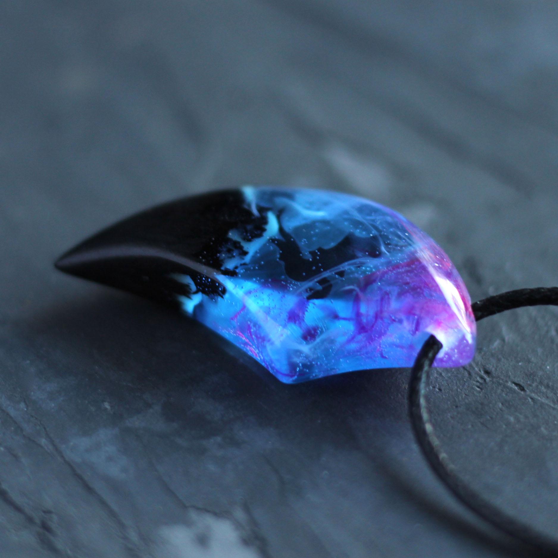 Glowing Dragon Claw Pendant: Handmade Resin Northern Lights Necklace - Etsy