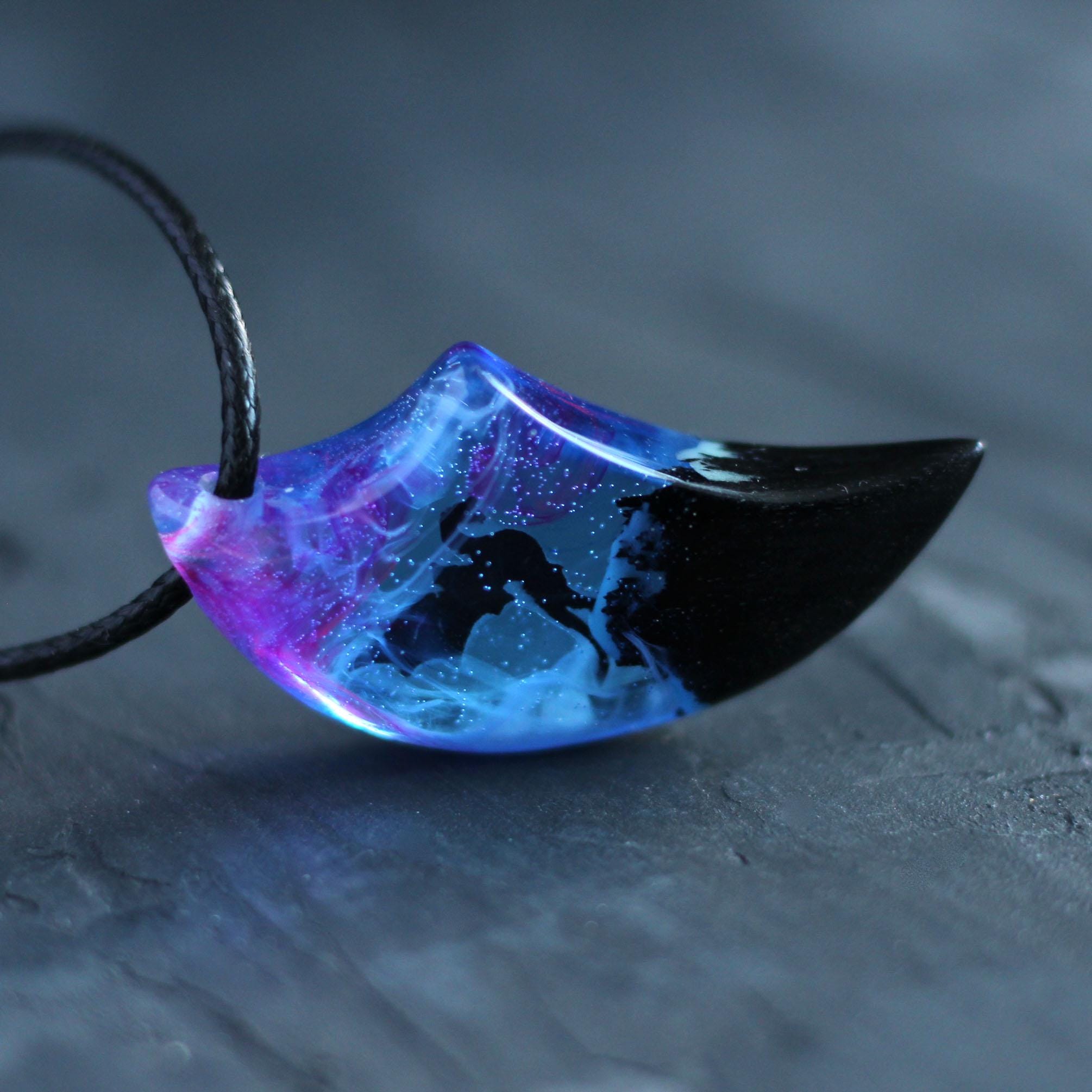 Glowing Dragon Claw Pendant: Handmade Resin Northern Lights Necklace - Etsy