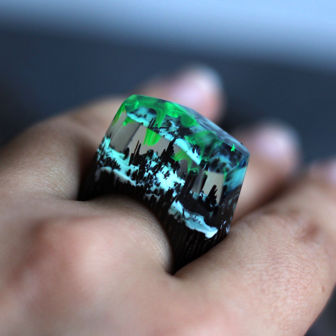 Northern Light Ring Glow in the Dark. Gift for Her. 5th - Etsy