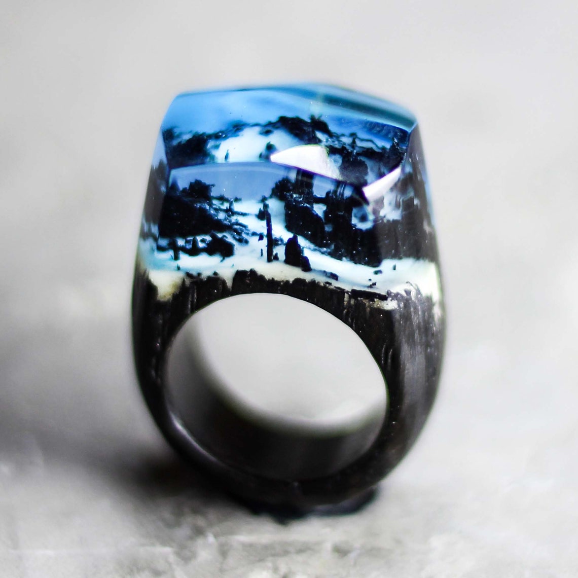 Wood Resin Ring ENCHANTED FOREST Fashion Jewelry Secret of - Etsy