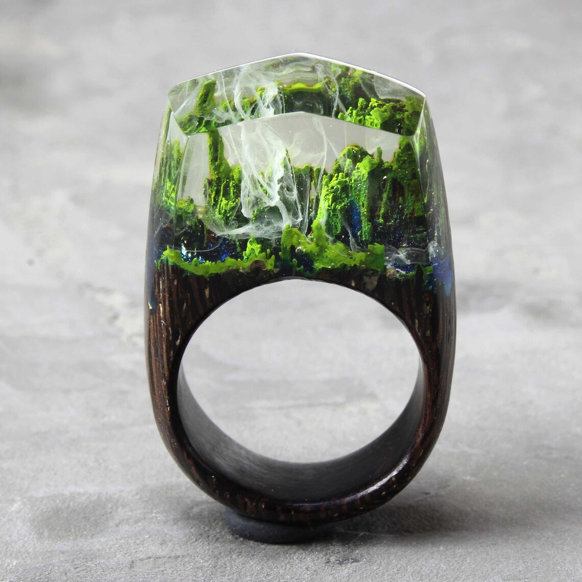 Forest Ring Wood Resin Ring. Secret World Inside the Ring. - Etsy