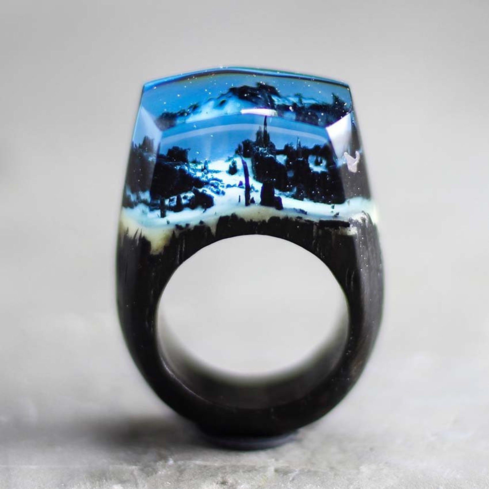 Wood Resin Ring ENCHANTED FOREST Fashion Jewelry Secret of - Etsy