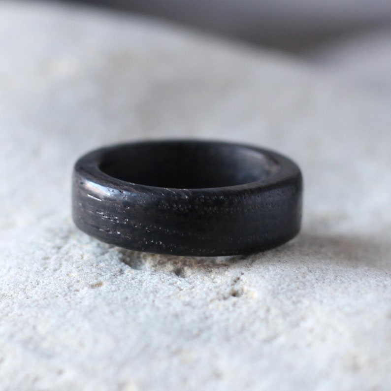 Bog Oak Wood Ring: Custom Mens Wedding Band - Etsy