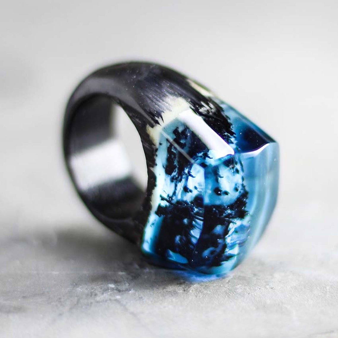 Wood Resin Ring ENCHANTED FOREST Fashion Jewelry Secret of - Etsy
