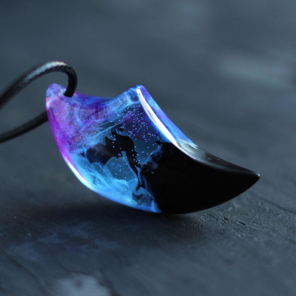 Glowing Dragon Claw Pendant: Handmade Resin Northern Lights Necklace - Etsy