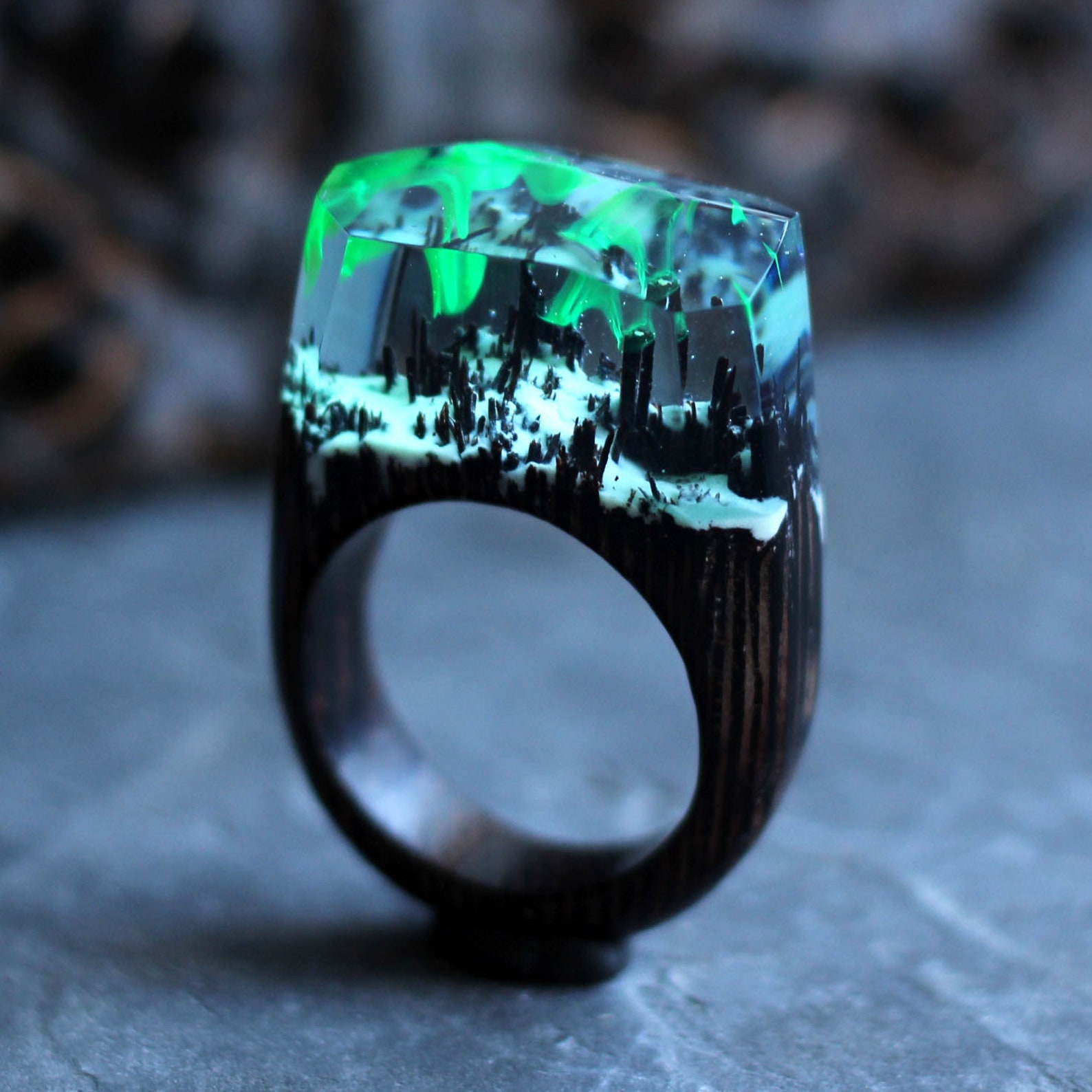 Northern Light Ring Glow in the Dark. Gift for Her. 5th - Etsy