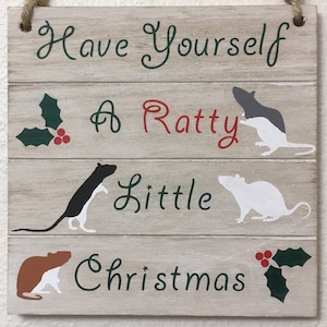 Hand Painted Ratty Christmas Distressed Sign 7x7 Inches - Etsy