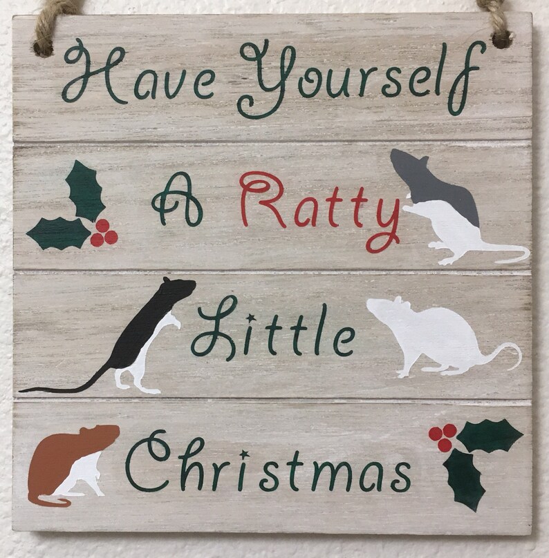 Hand Painted Ratty Christmas Distressed Sign 7x7 Inches - Etsy