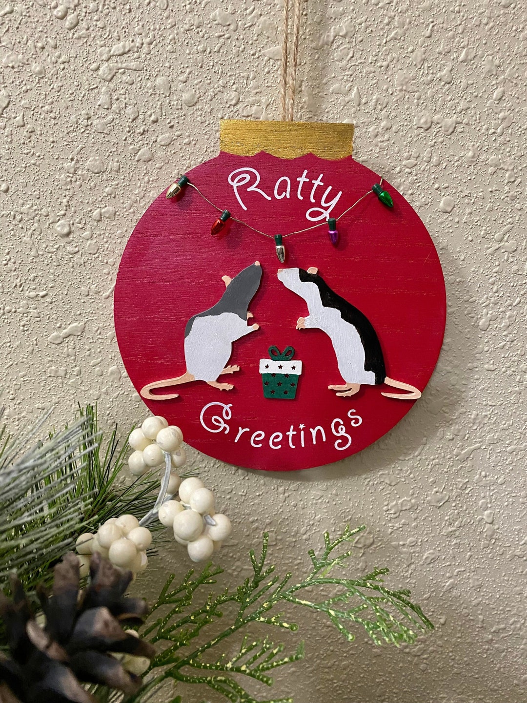 Ratty Greetings Ornament Sign - Etsy