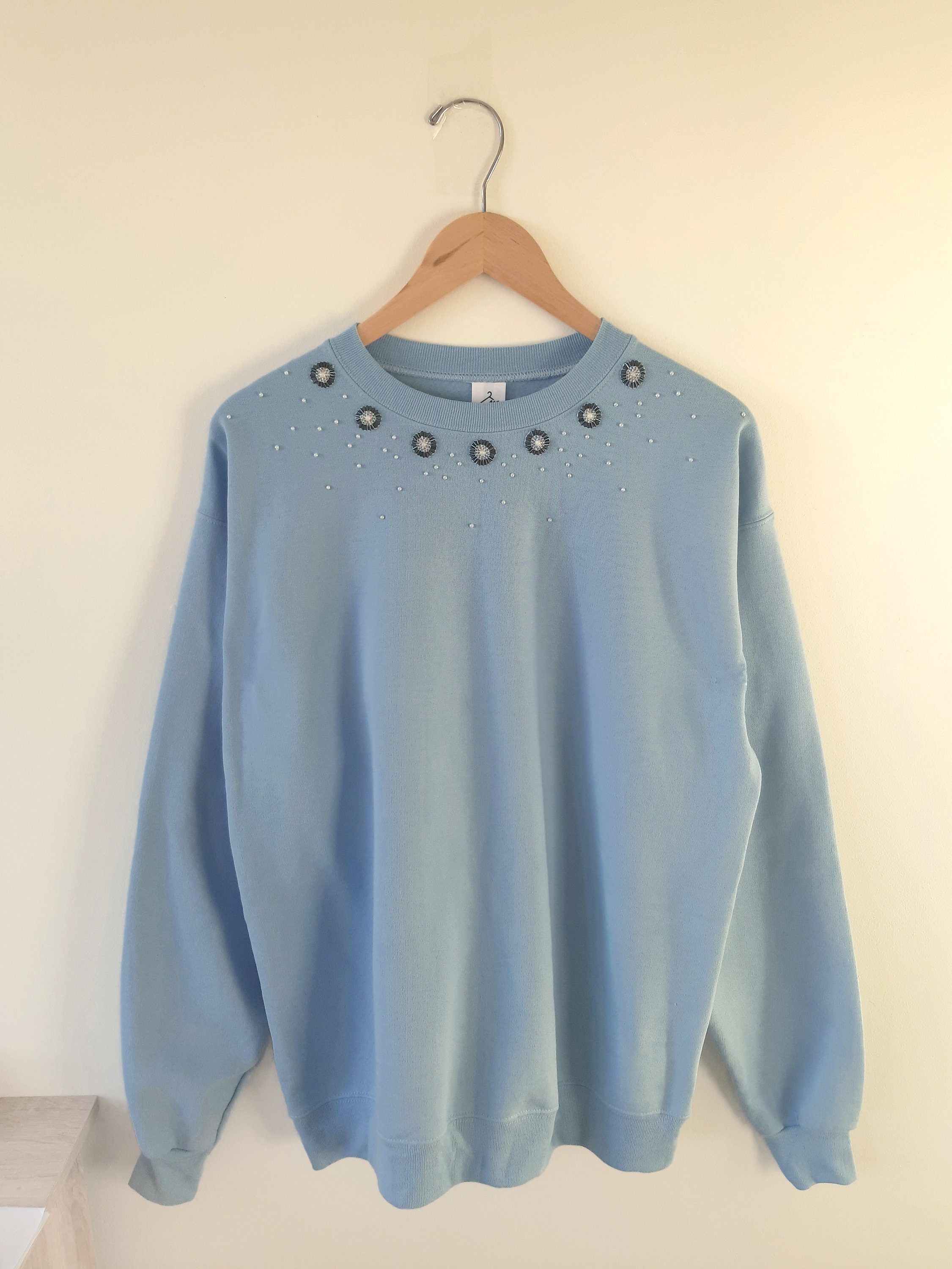 Hand Beaded Sweatshirt (glass Bead Embroidery) - Size Medium Unisex ...
