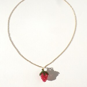 Berry Necklace - Handwoven Glass Beads on 18" 14K Gold-fill Chain - Etsy