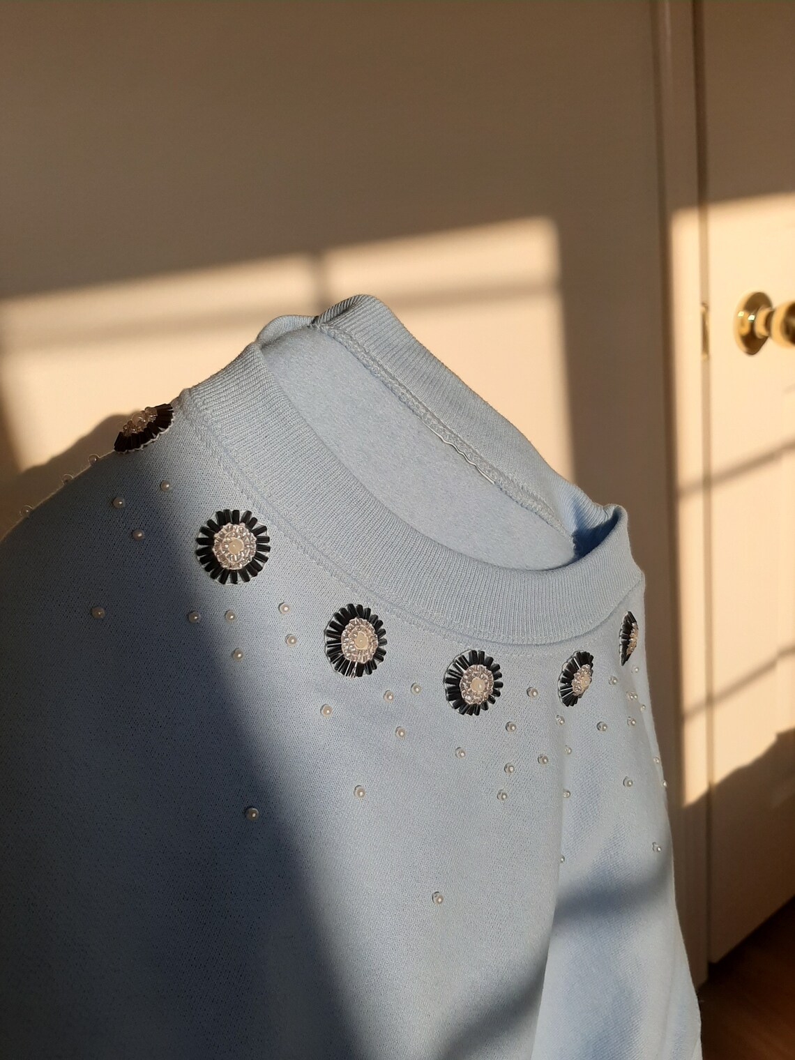 Hand Beaded Sweatshirt (glass Bead Embroidery) - Size Medium Unisex ...