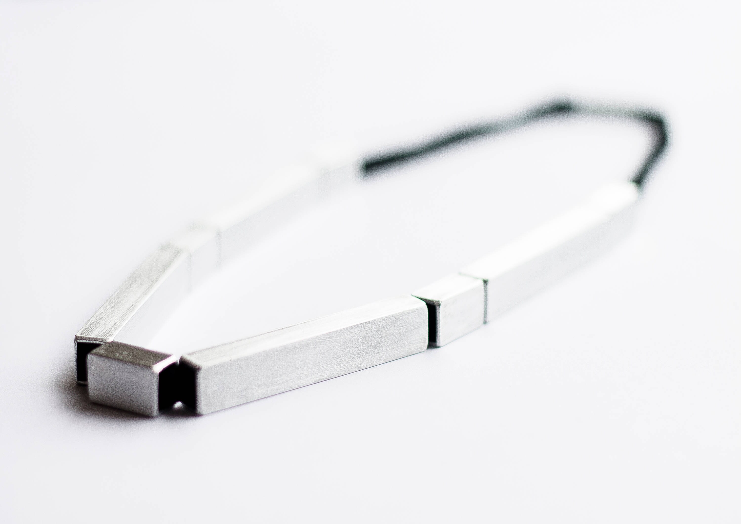 Cut off ~ Aluminium Necklace, Minimal Design, Polished Aluminium and ...