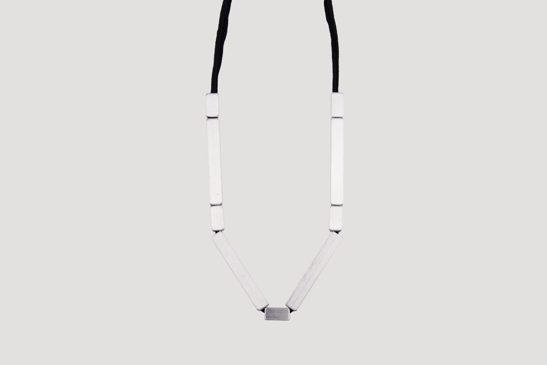 Cut off ~ Aluminium Necklace, Minimal Design, Polished Aluminium and ...