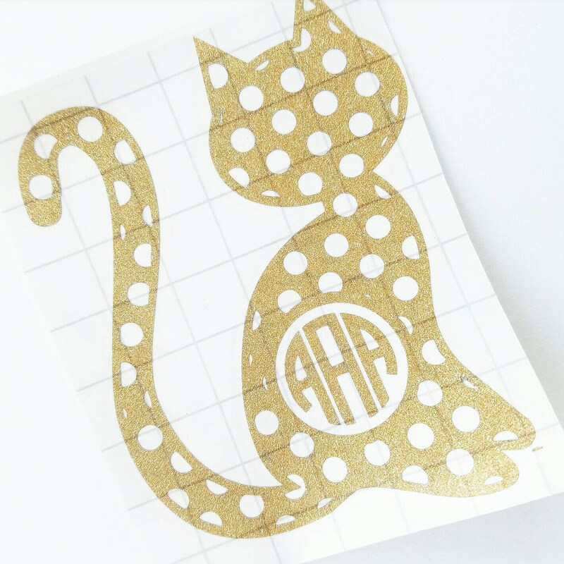 Cat Monogram Decal - Etsy