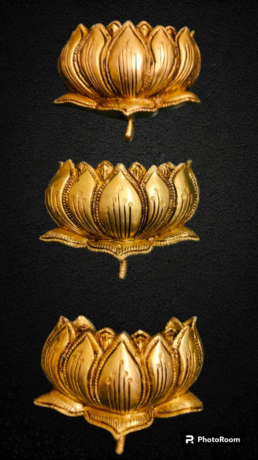 Brass Lotus Hanging | Brass Lotus | Brass Pooja Decor|3 Piece Set ...