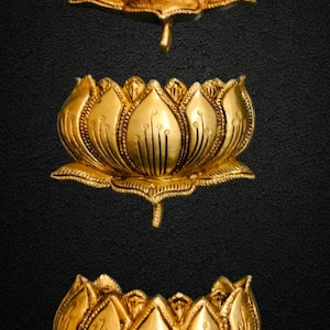 Brass Lotus Hanging Decor | Antique Finish, Set of 3 - Etsy