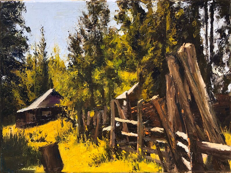 Original Oil Painting Cottage-ranch Oil Painting-forest - Etsy