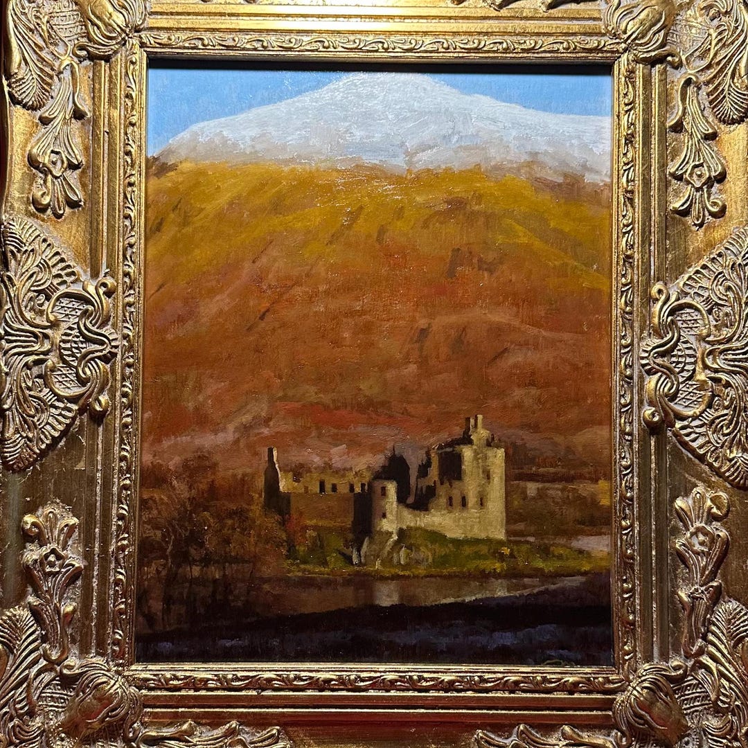 Killchurn Castle Oil Painting Gold Frame Castle Oil Painting Scotland ...