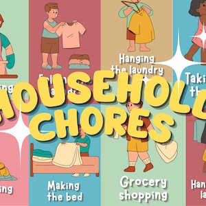 16 Household Chores | Preschool Cards | Homeschool Cards | Educational ...