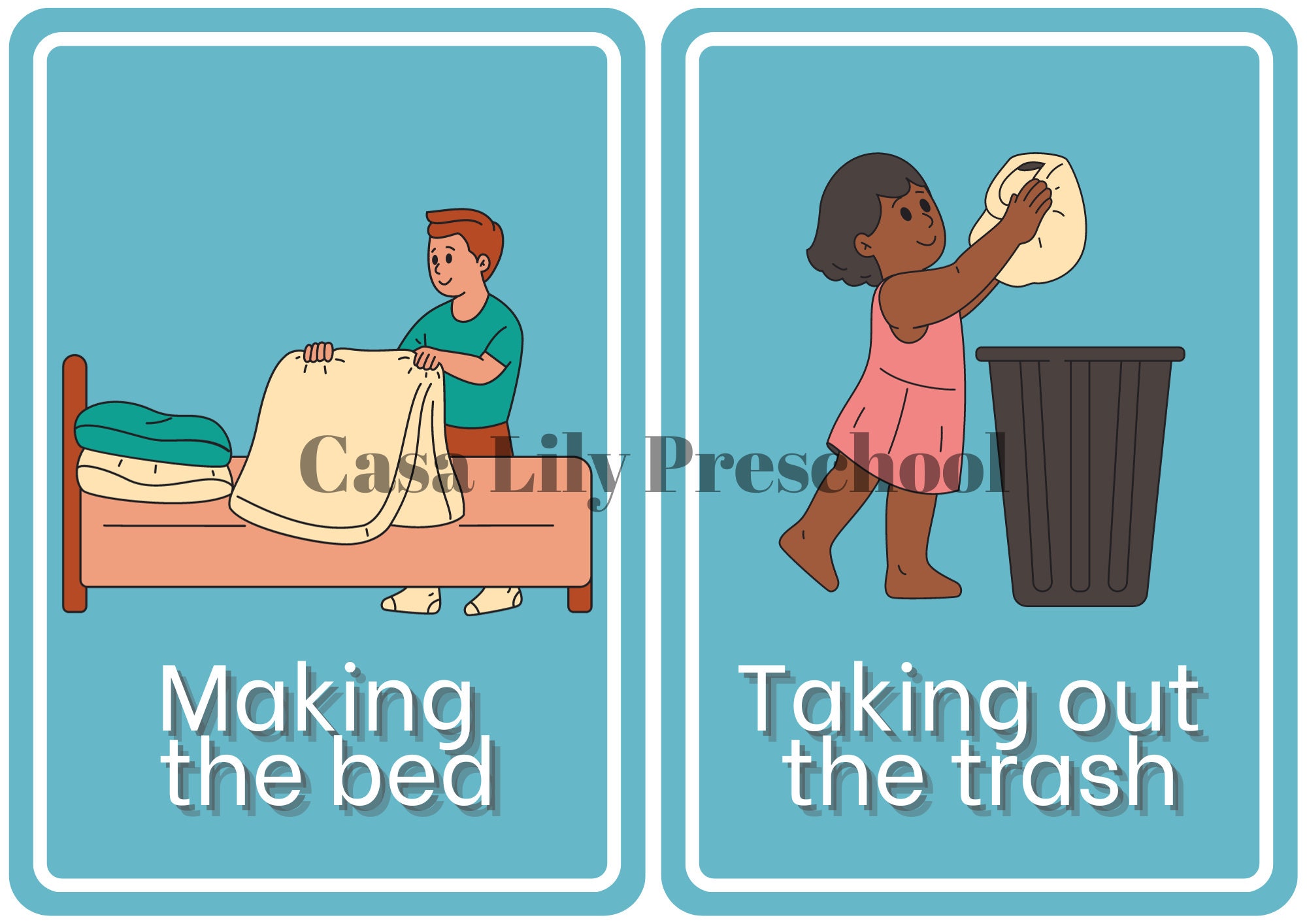 16 Household Chores Preschool Cards Homeschool Cards - Etsy