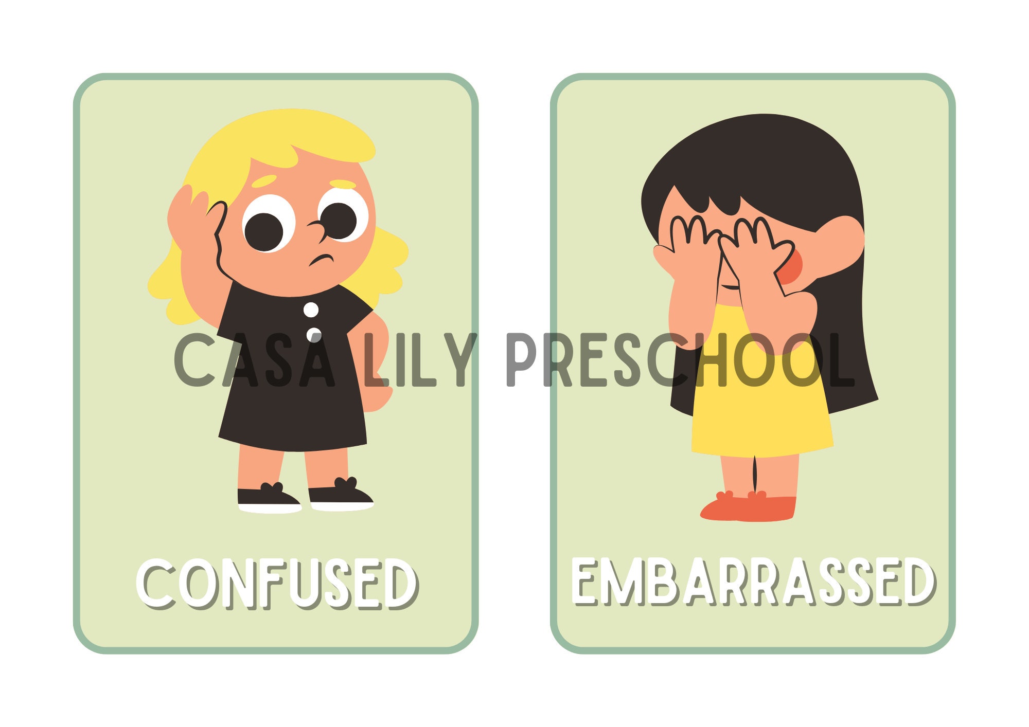 16 Emotions Flashcards Feelings Poster Educational Printable Cards ...
