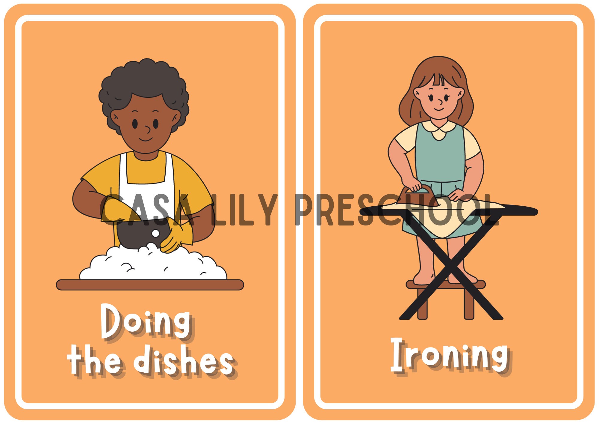 16 Household Chores Preschool Cards Homeschool Cards Educational ...