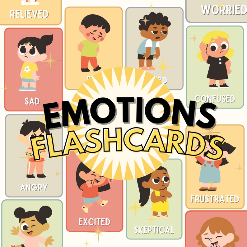 16 Emotions Flashcards | Feelings Poster | Educational Printable Cards ...
