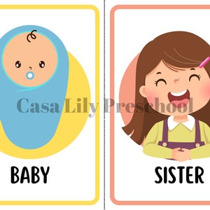 Family Flashcards | Printable Download | Preschool | Homeschool Cards ...