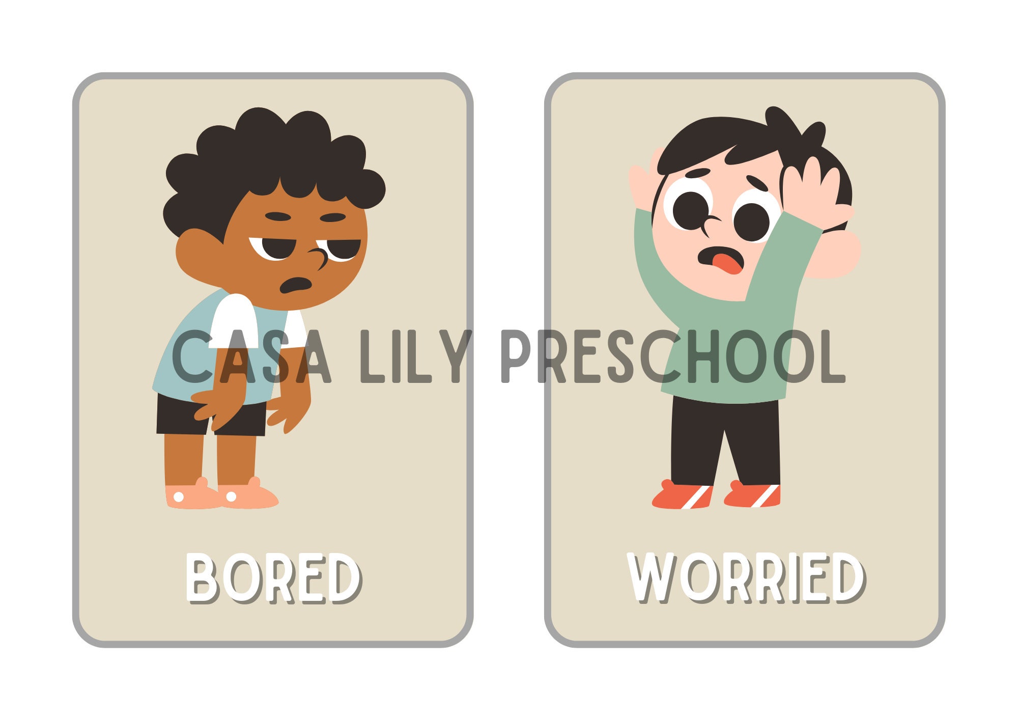 16 Emotions Flashcards Feelings Poster Educational Printable Cards ...