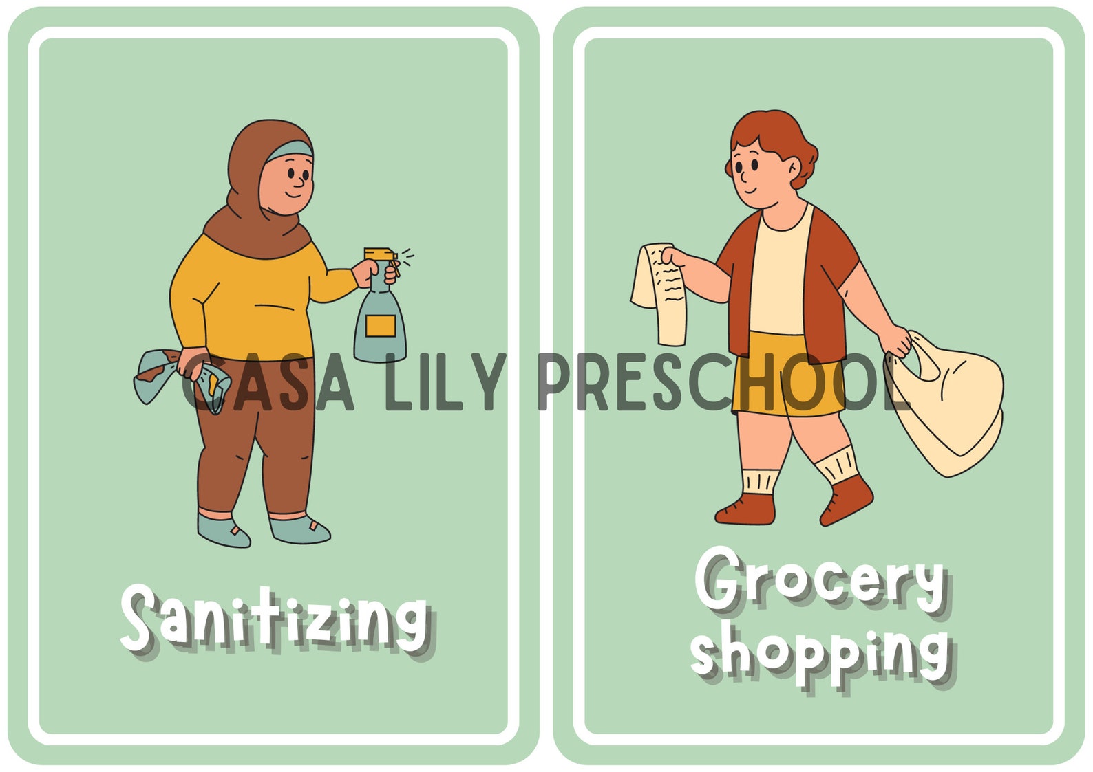 16 Household Chores Preschool Cards Homeschool Cards Educational ...