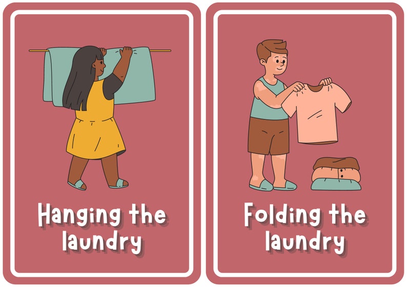 16 Household Chores | Preschool Cards | Homeschool Cards | Educational ...