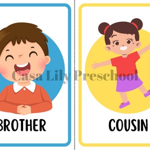 Family Flashcards: Educational Cards for Preschool (printable Download ...