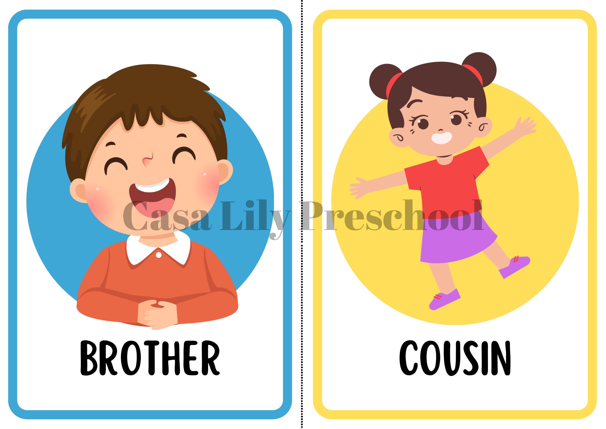 Family Flashcards | Printable Download | Preschool | Homeschool Cards ...