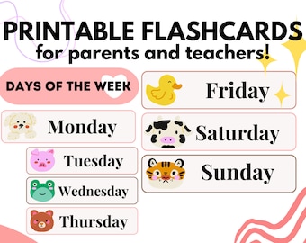 Days of the Week Printable | Homeschool Cards | Educational Decor | for ...