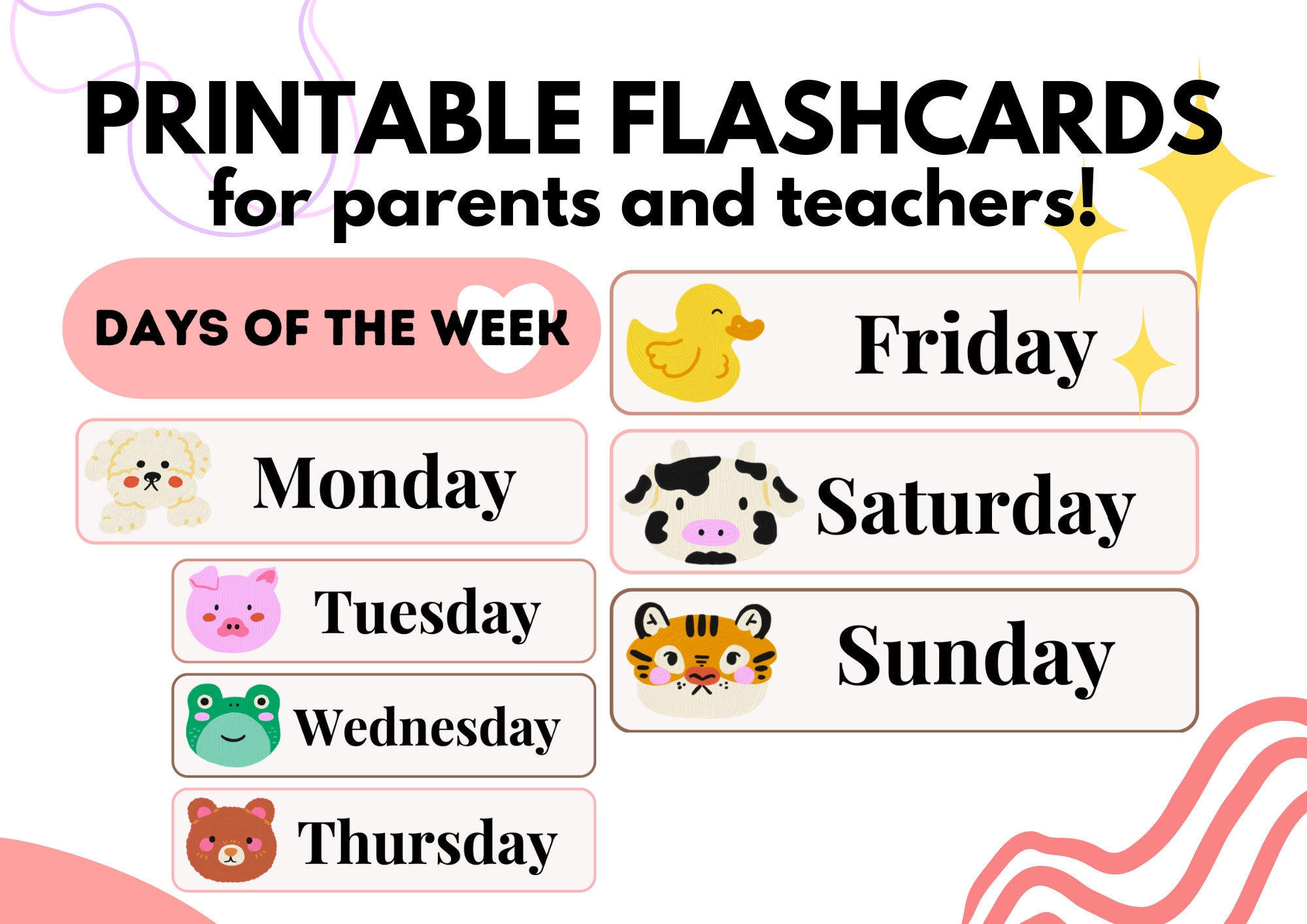 Days of the Week | Prek to K Cards | Homeschool Cards | Educational ...