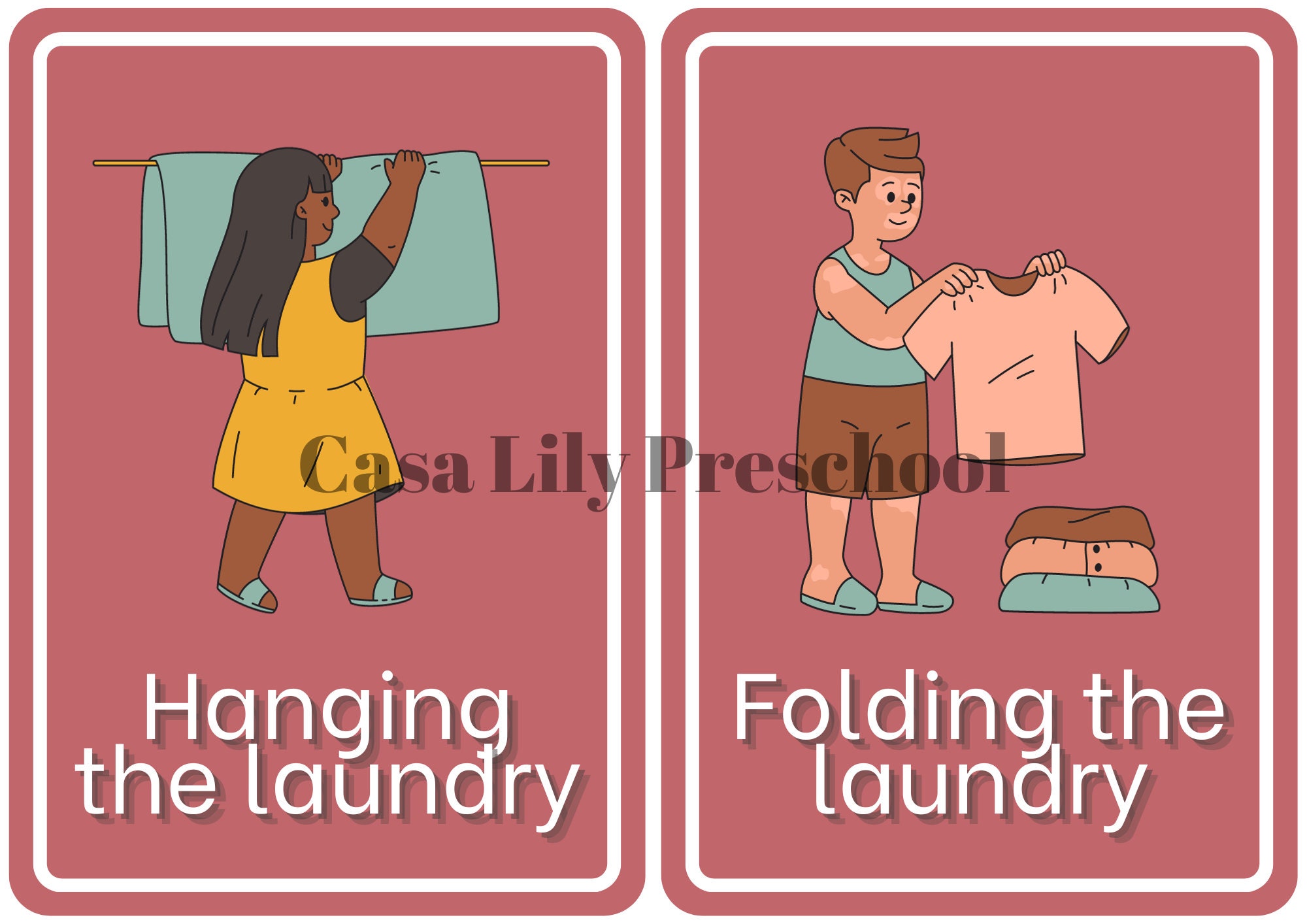 16 Household Chores Preschool Cards Homeschool Cards - Etsy