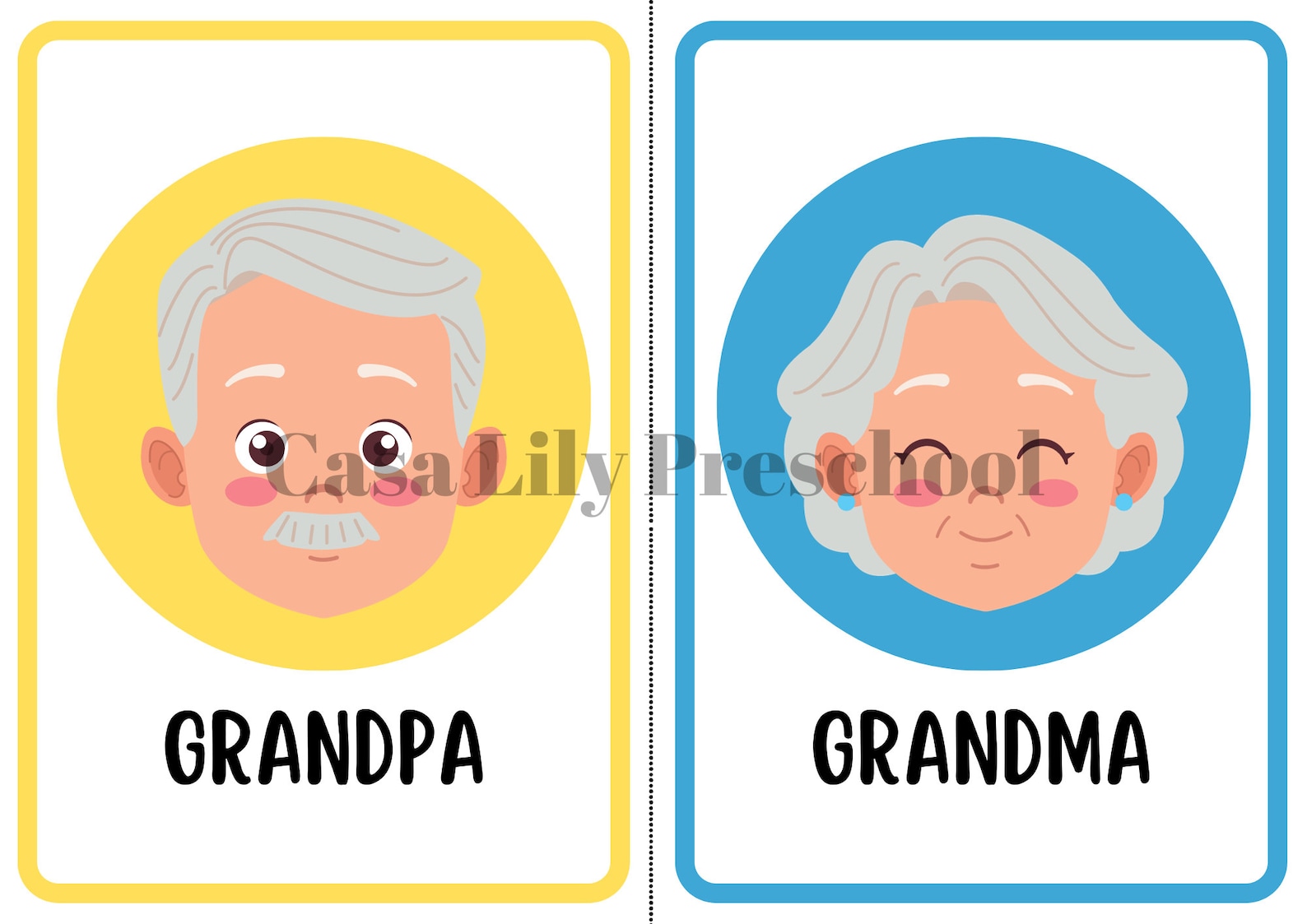 Family Flashcards: Educational Cards for Preschool (printable Download ...